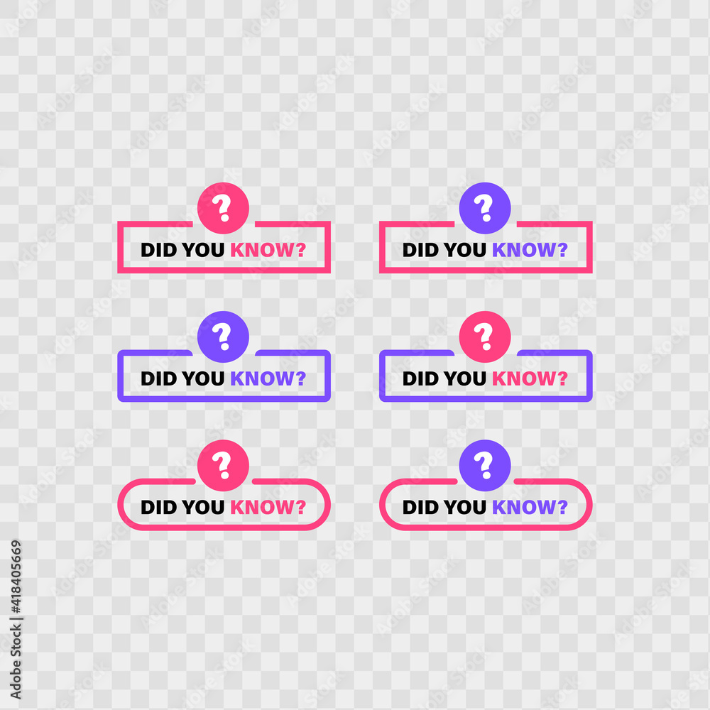 Vecteur Stock Did you know vector badge isolated on transparent ...