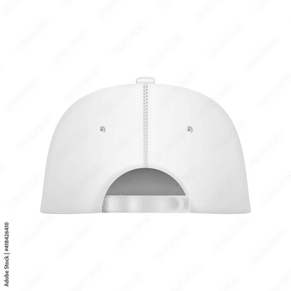 Vector realistic Baseball cap. Realistic baseball cap template back ...