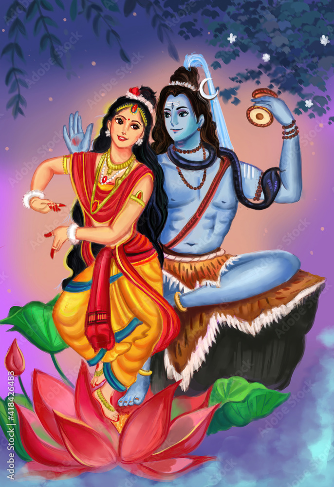 Shiv Parvati| Shivaratri |illustration Wedding Of Shiv Parvati for ...