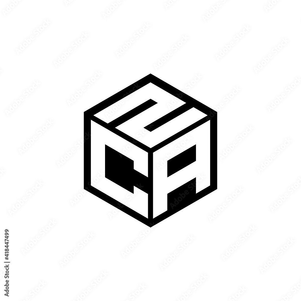 CAZ letter logo design with white background in illustrator, cube logo ...