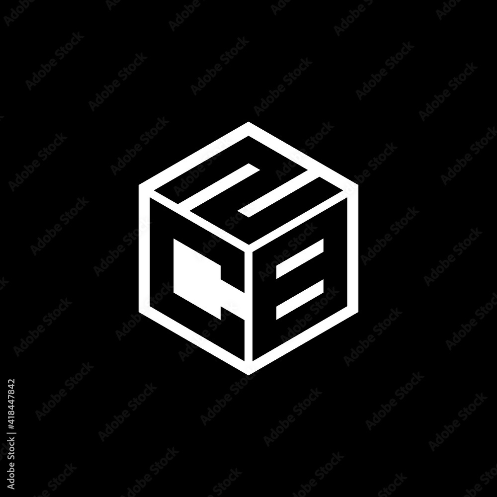 CBZ letter logo design with black background in illustrator, cube logo ...