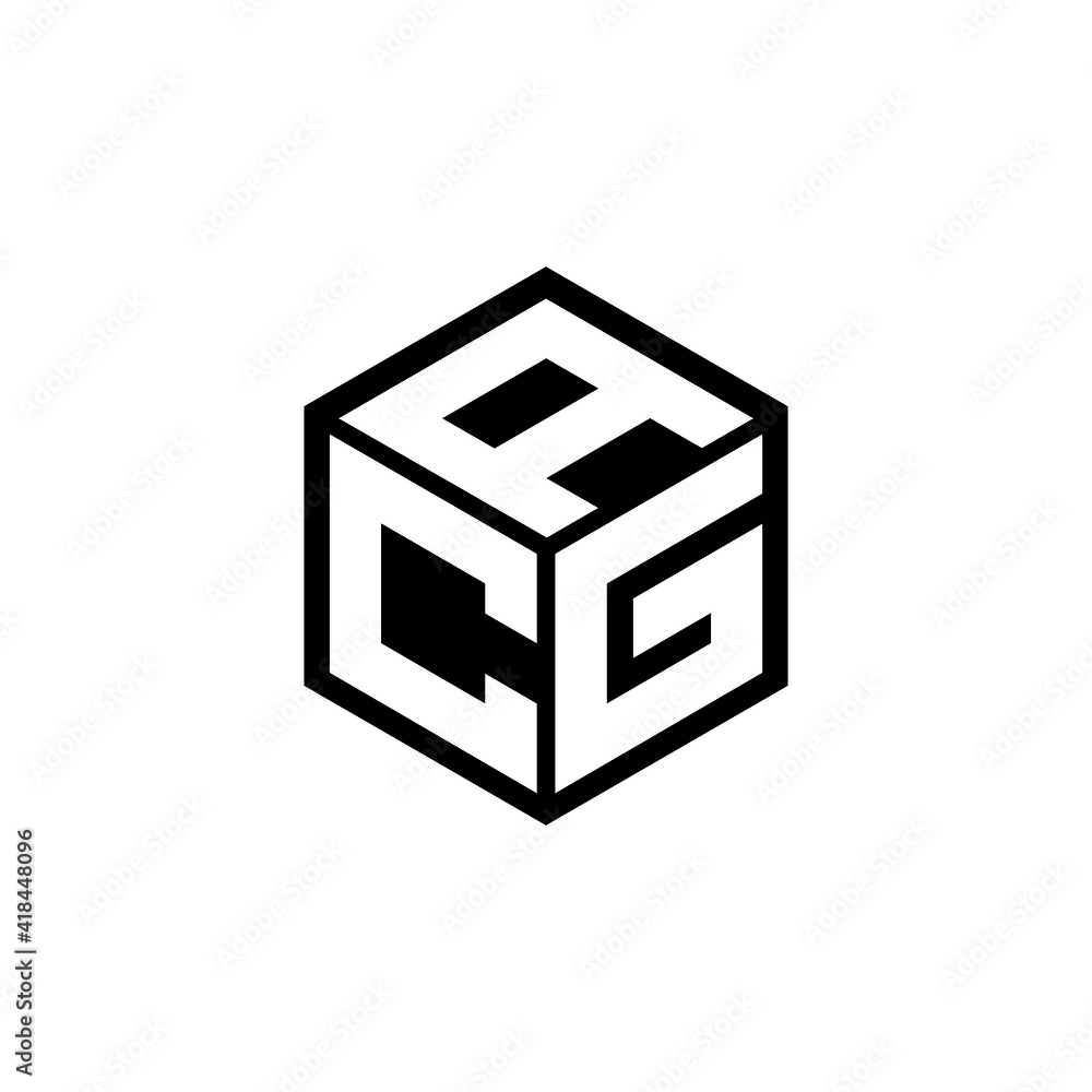 CGA letter logo design with white background in illustrator, cube logo ...