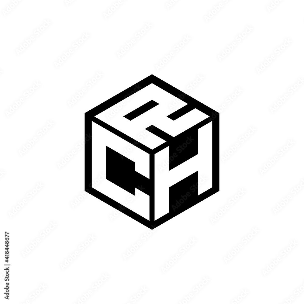 CHR letter logo design with white background in illustrator, cube logo ...