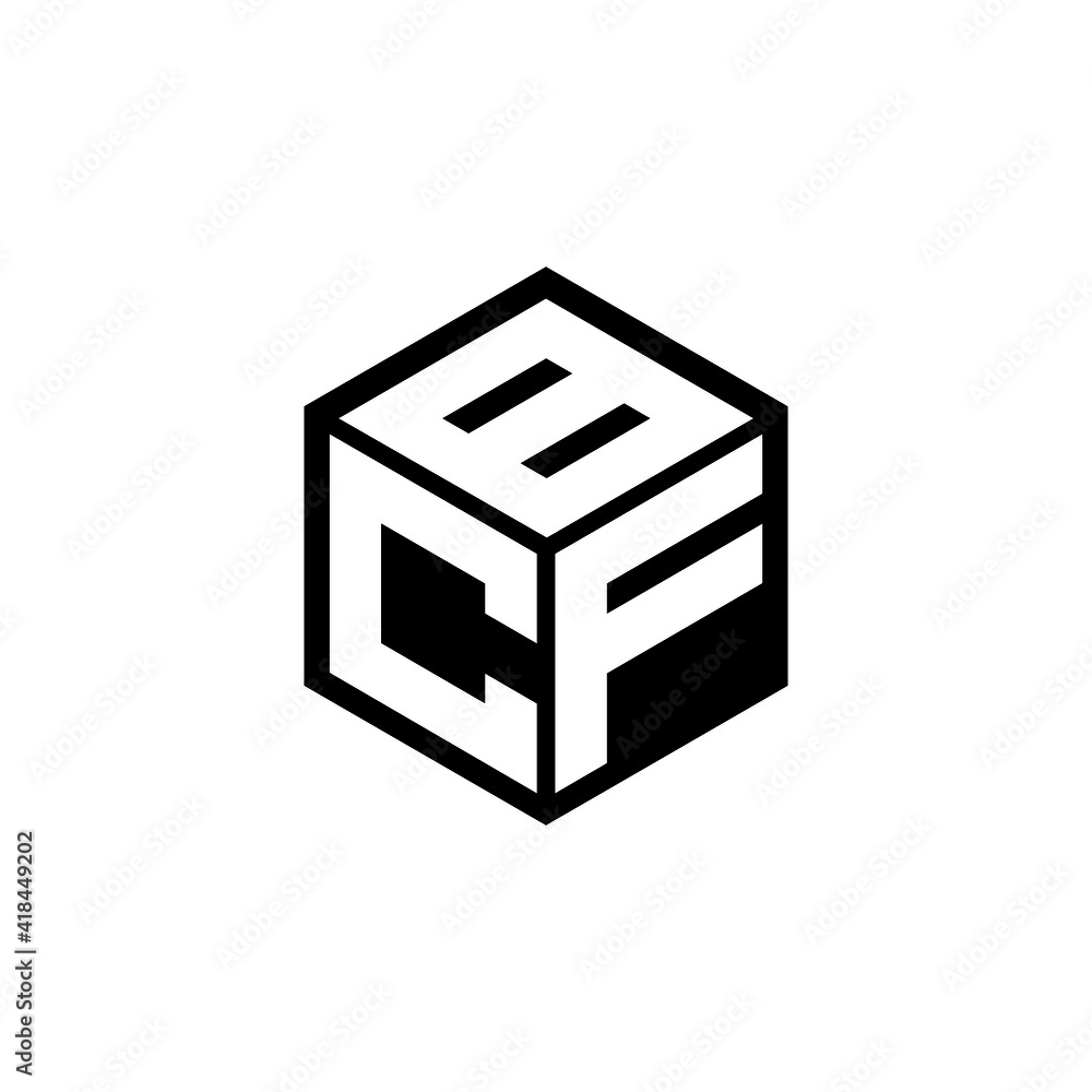 CFB letter logo design with white background in illustrator, cube logo ...
