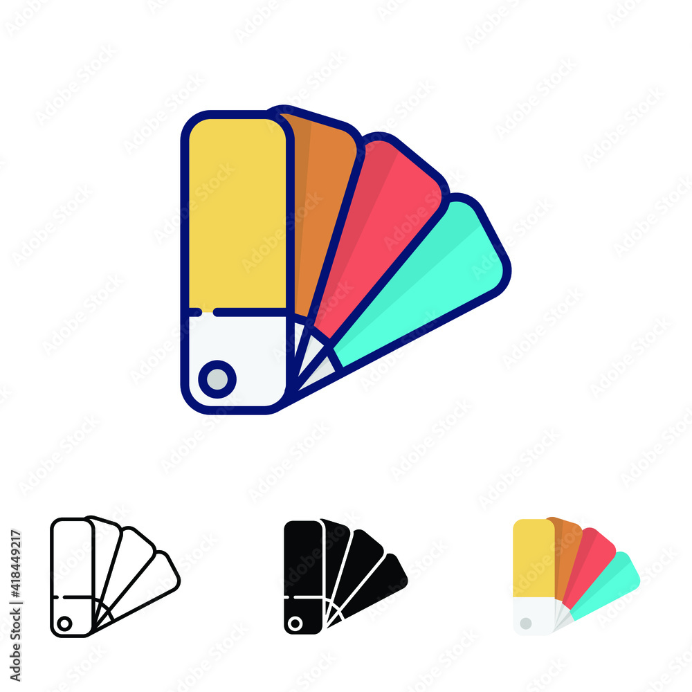 Pantone color icon in different style. Colored and black Pantone vector ...