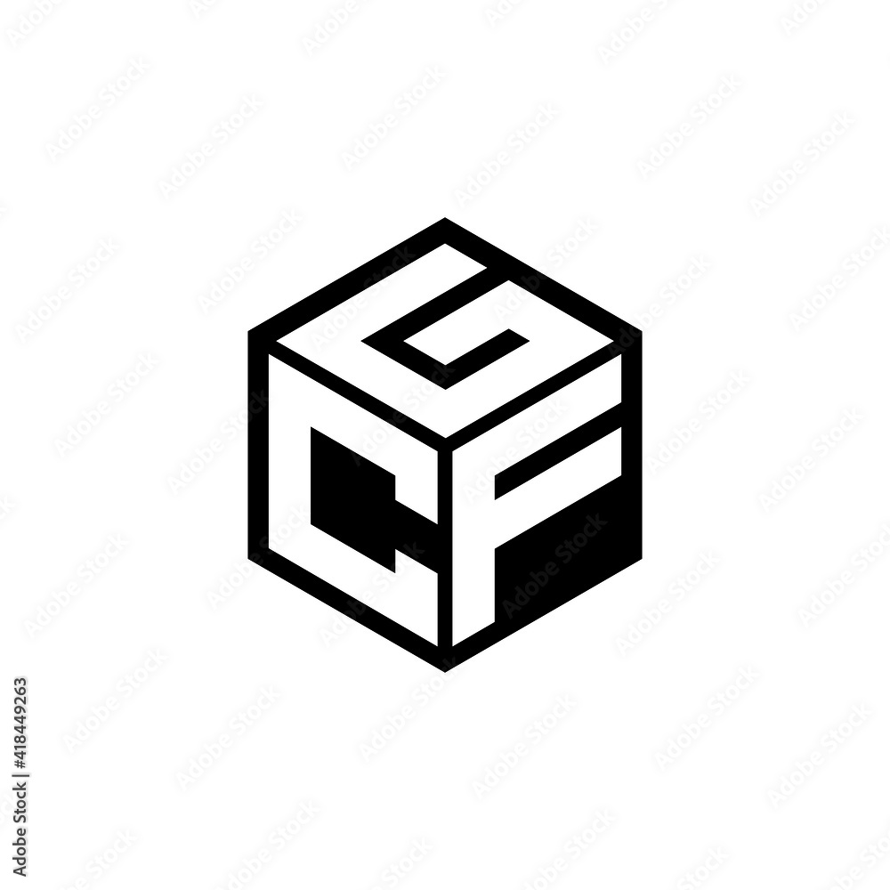CFG letter logo design with white background in illustrator, cube logo ...