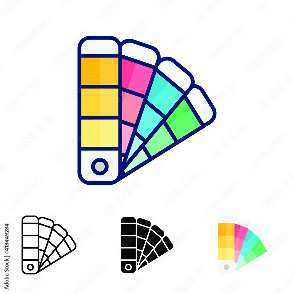 Pantone color icon in different style. Colored and black Pantone vector ...