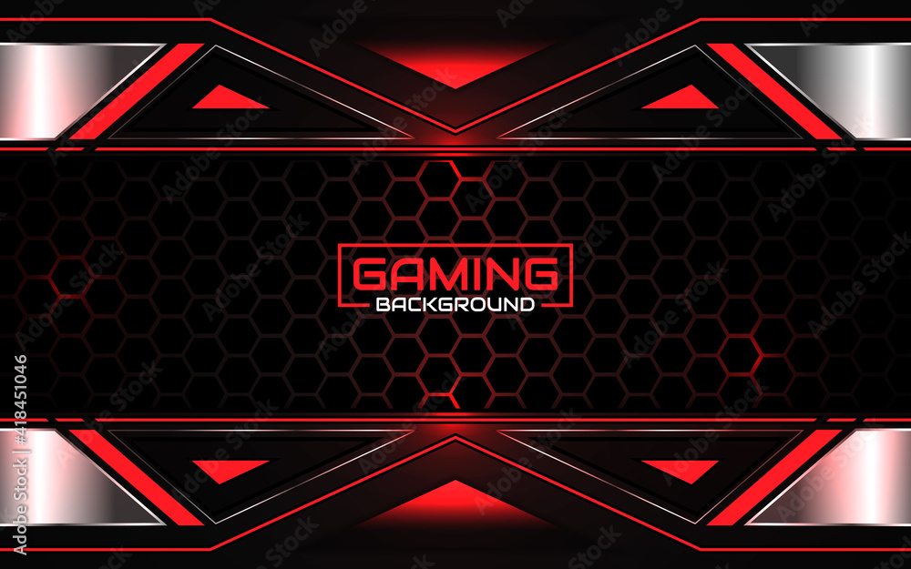 Abstract futuristic red and blue gaming background with modern esport ...