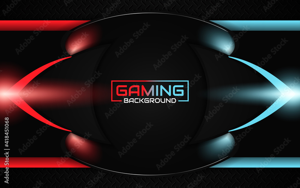 Abstract futuristic red and blue gaming background with modern esport ...