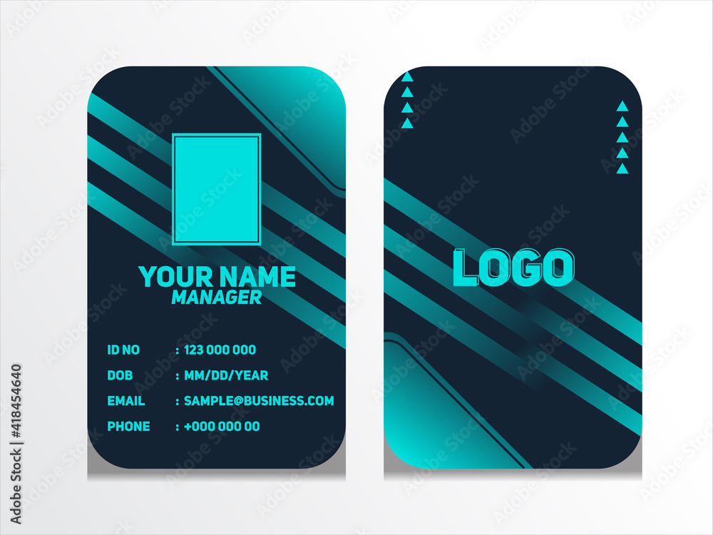 Simple Abstract Geometric Id Card Design Professional Identity Card ...