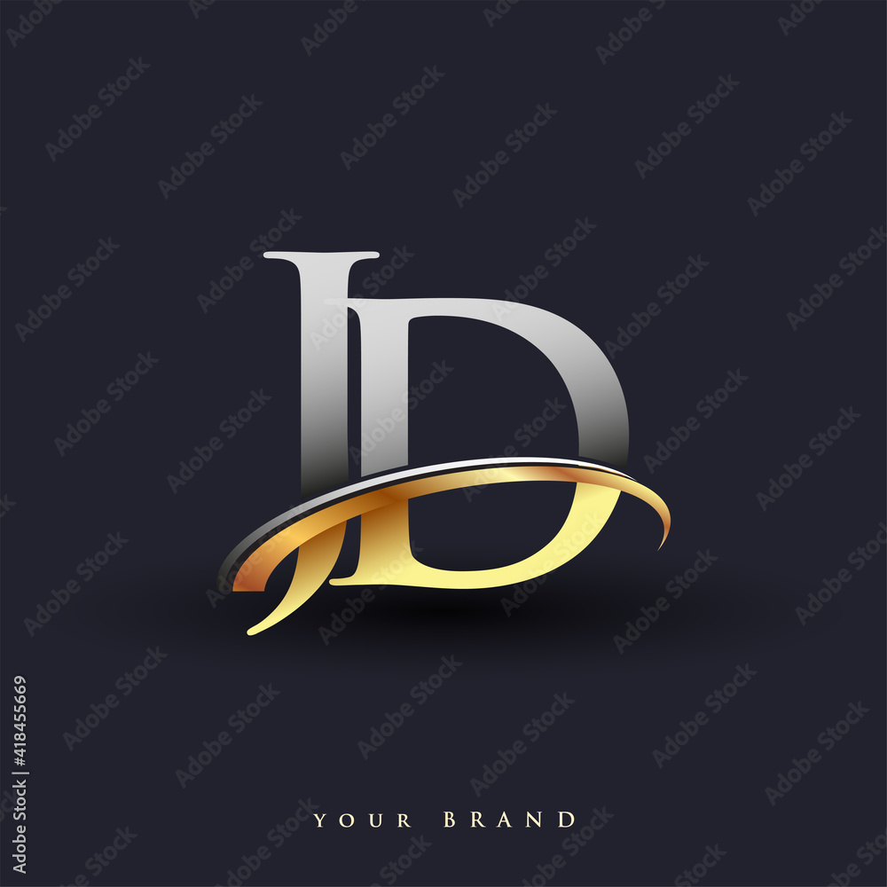 Vecteur Stock JD initial logo company name colored gold and silver ...