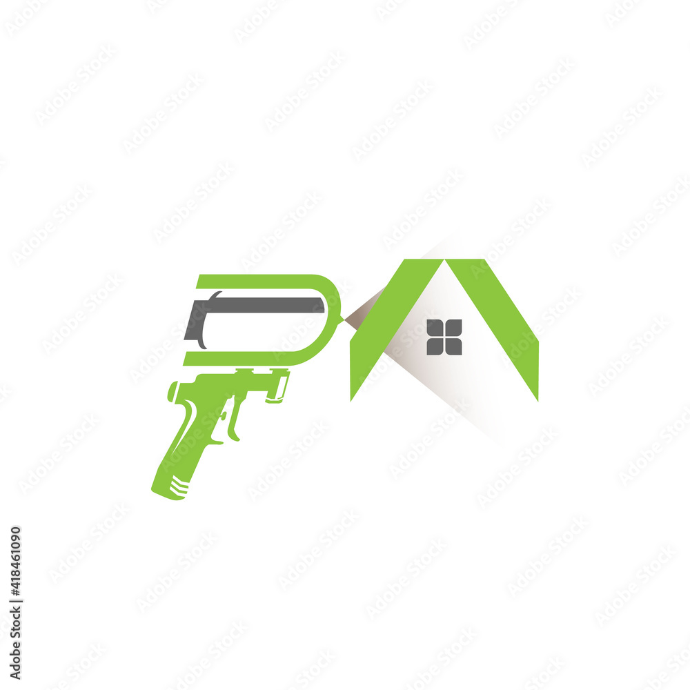 Construction spray foam Insulation logo element. Vector illustration of ...