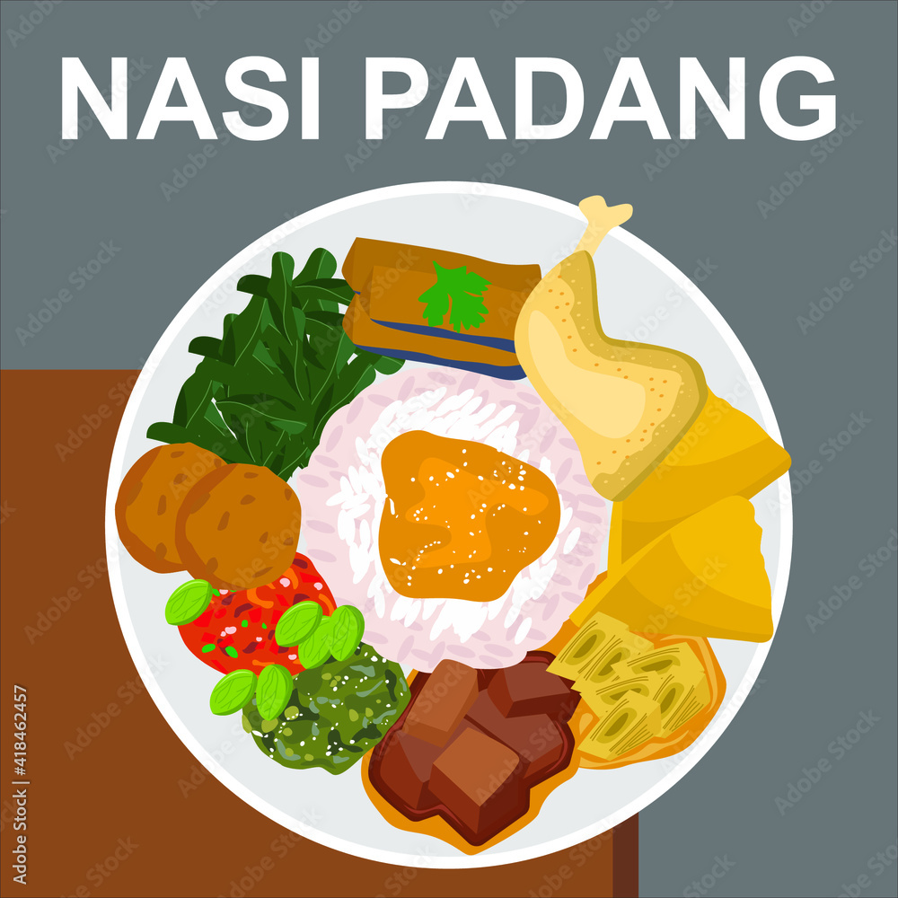 Nasi padang is a Minangkabau steamed rice served with various choices ...