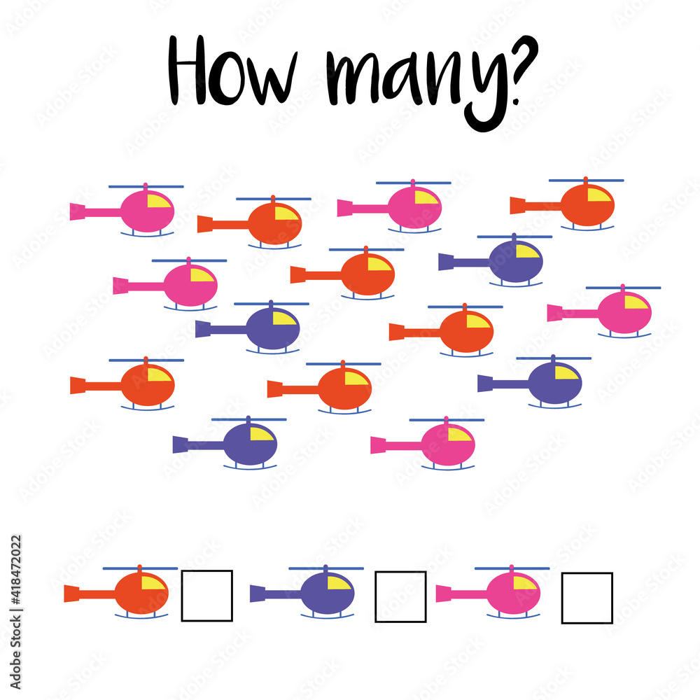 How many objects.Preschool Counting Activities. Printable worksheet ...