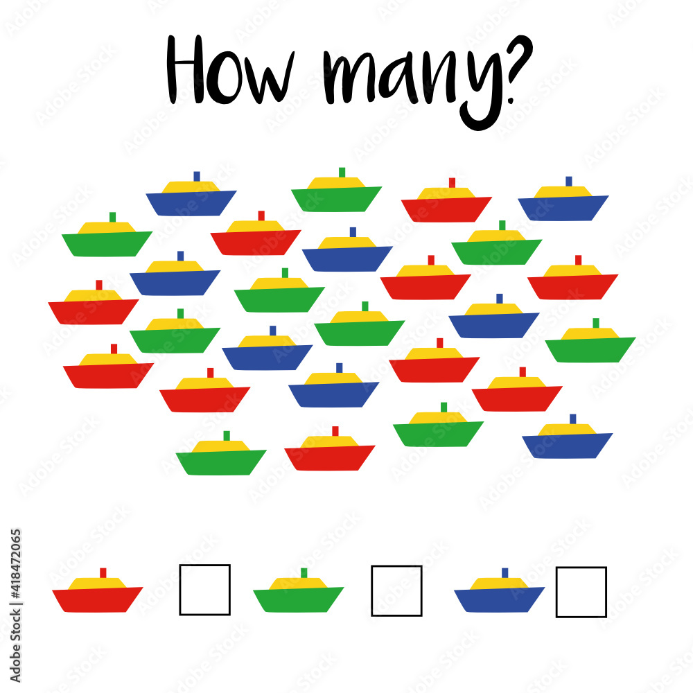 How many objects.Preschool Counting Activities. Printable worksheet ...
