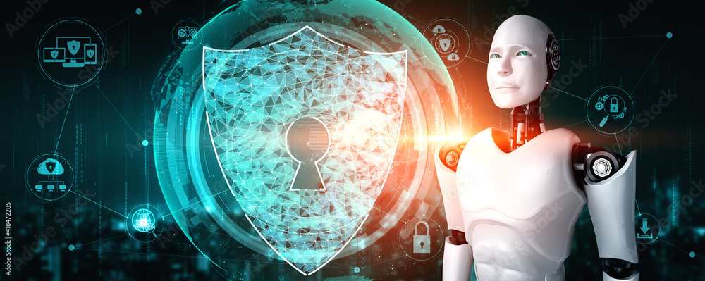 AI robot using cyber security to protect information privacy ...