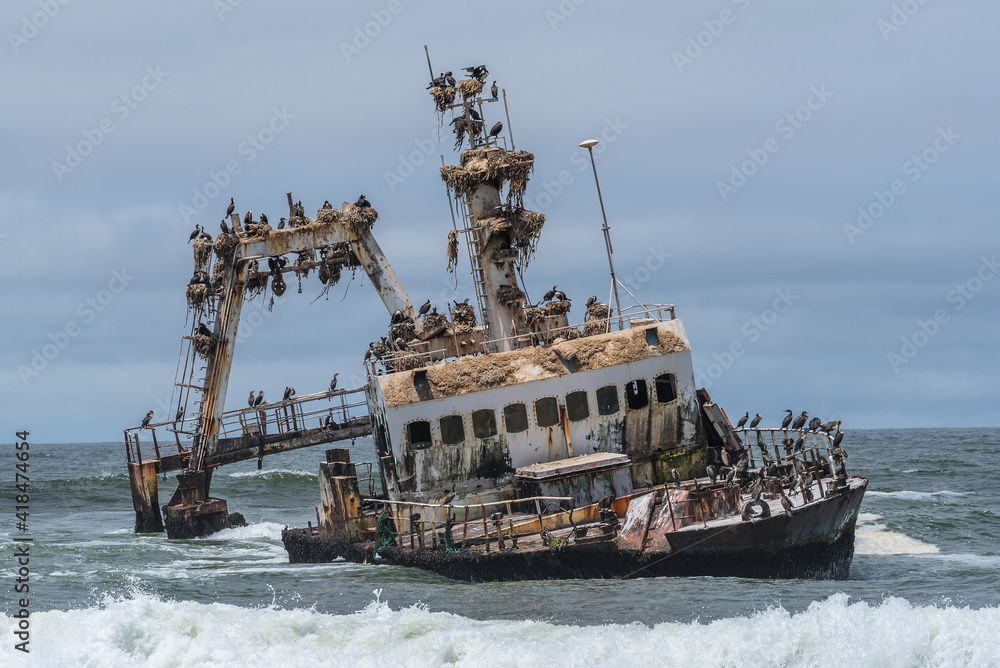 Shipwreck Zeila near Henties Bay on the Skeleton Coast of Namibia Stock ...