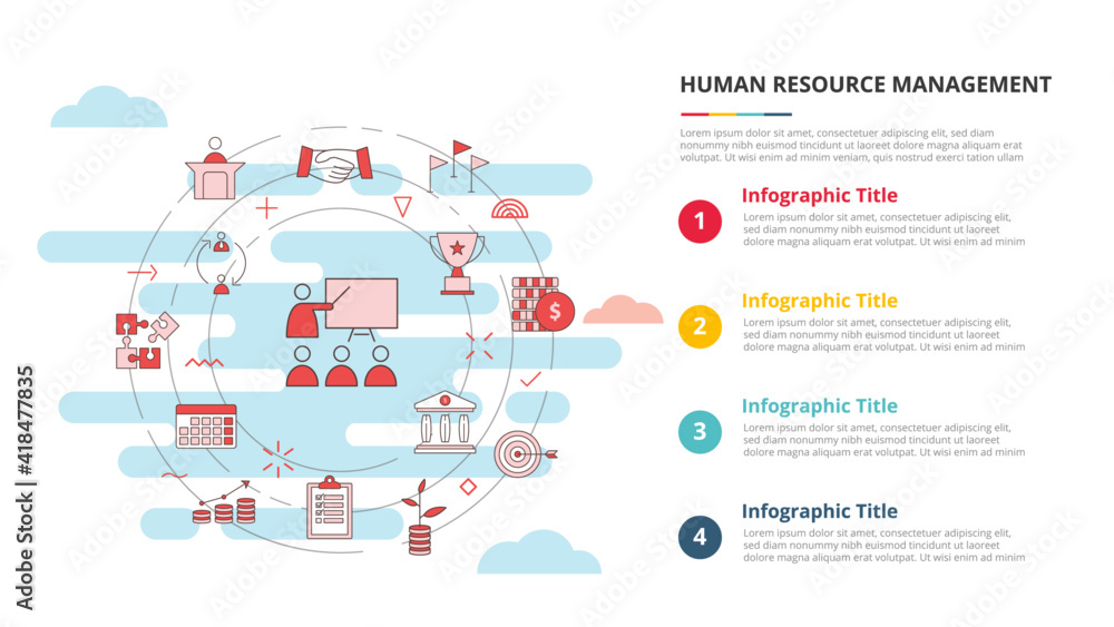 hrm human resource management concept for infographic template banner ...