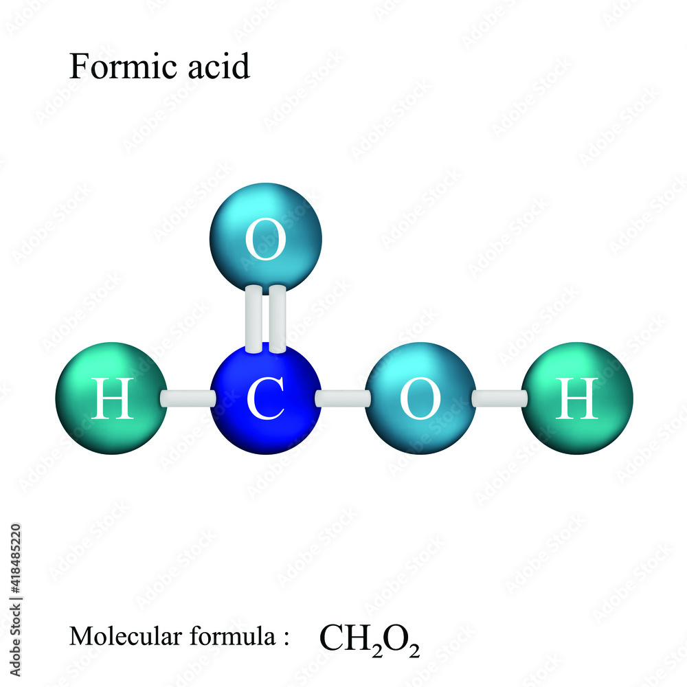 Lewis structural formula of Formic acid, molecular formula Stock Vector ...