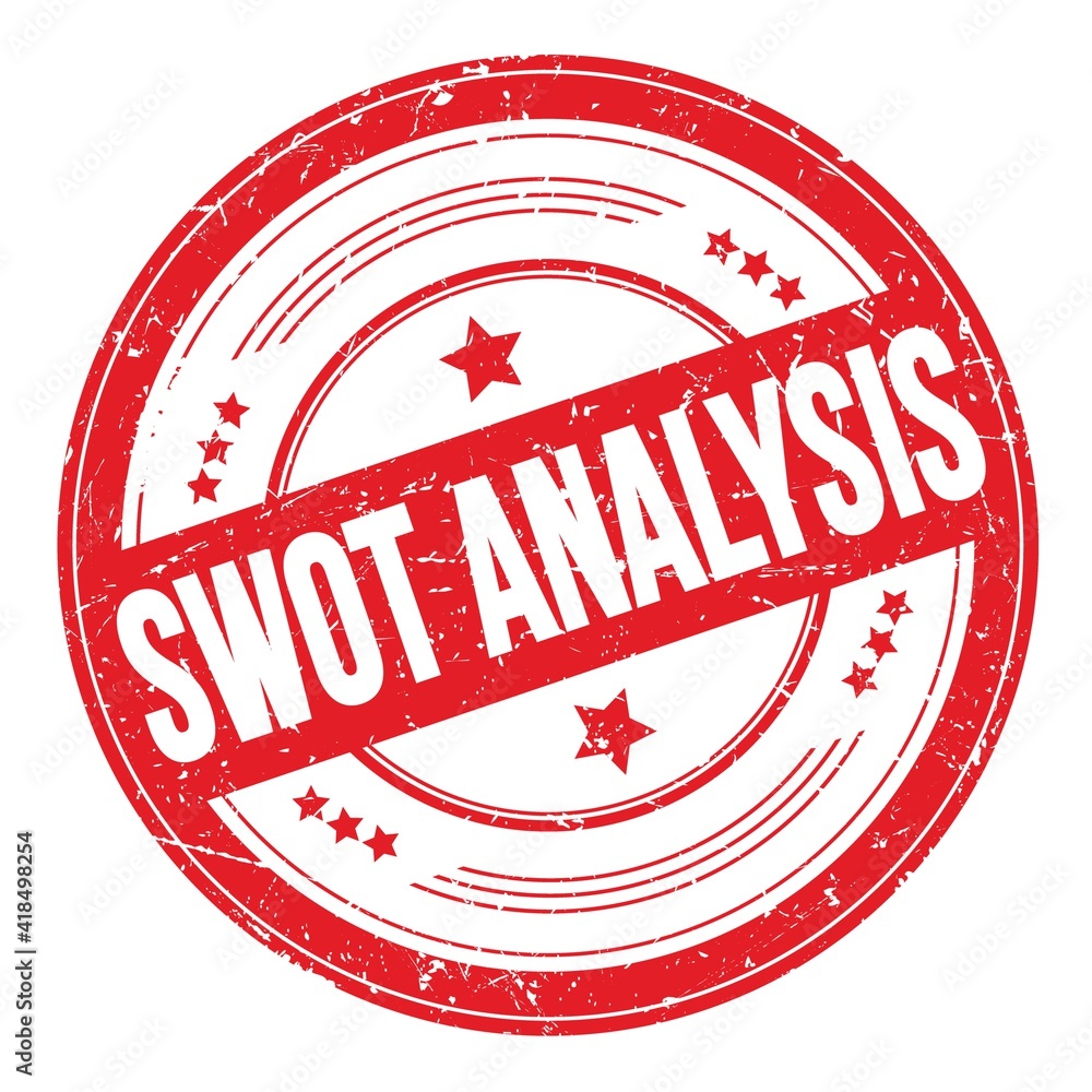 SWOT ANALYSIS text on red round grungy stamp. Stock Illustration ...