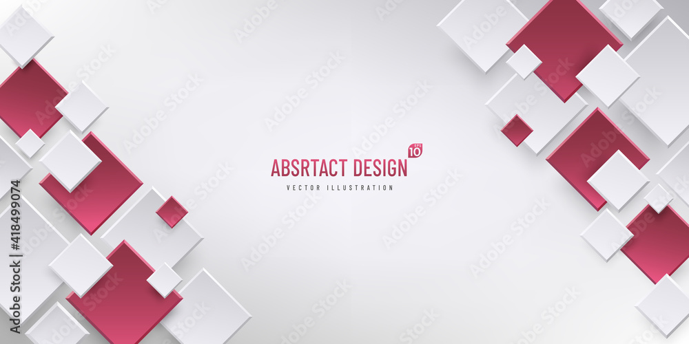 Abstract geometric background with copy space, Rectangle white, grey ...