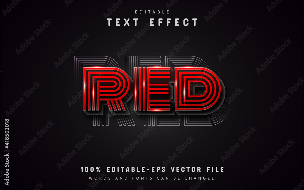 Red text effect Stock Vector | Adobe Stock
