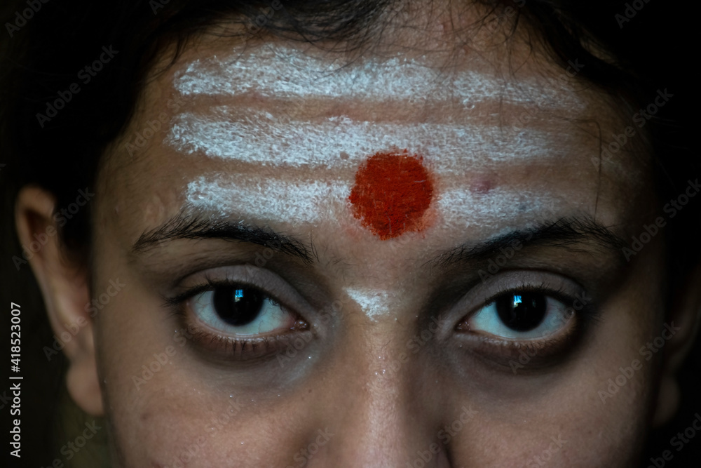 Stock photo of a beautiful 20 to 30 aged Indian hindu girl who apply ...