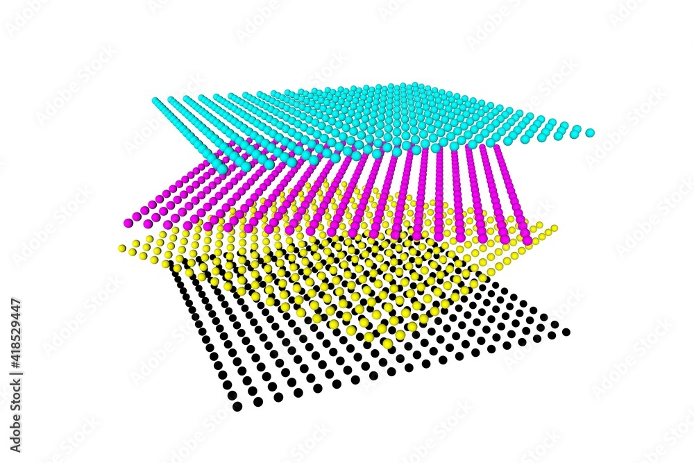 CMYK color model, press, halftone Stock Illustration | Adobe Stock