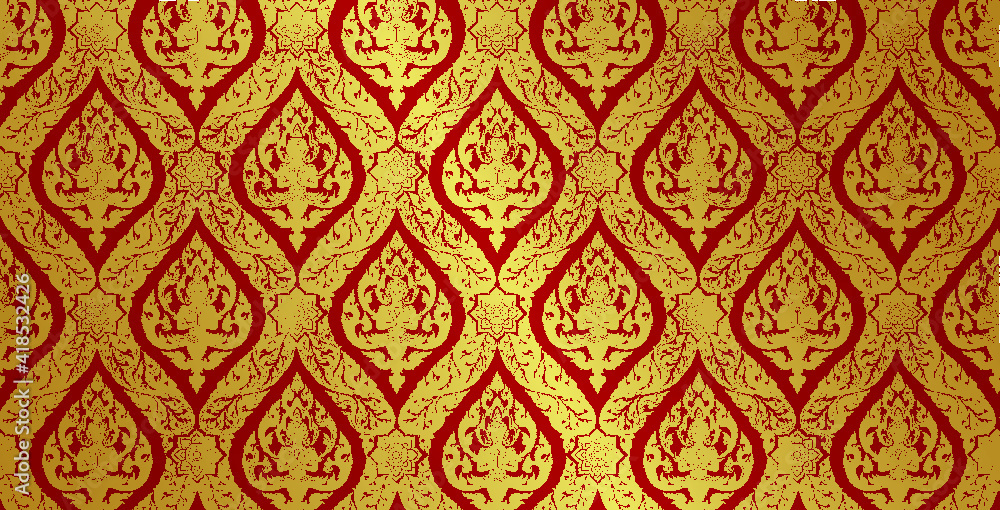 Abstract traditional thai flowers pattern background on rip curl dark ...