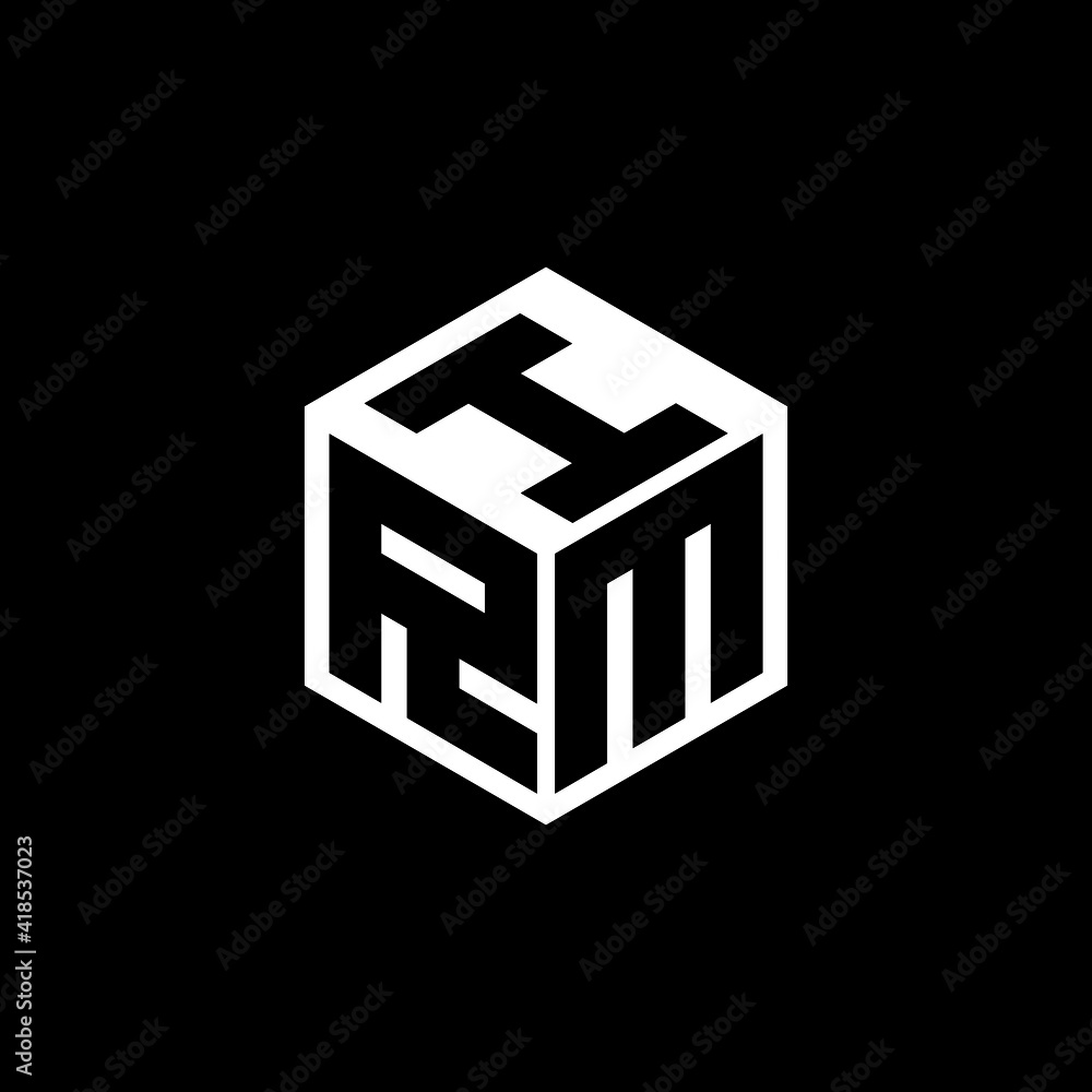 RMI letter logo design with black background in illustrator, cube logo ...