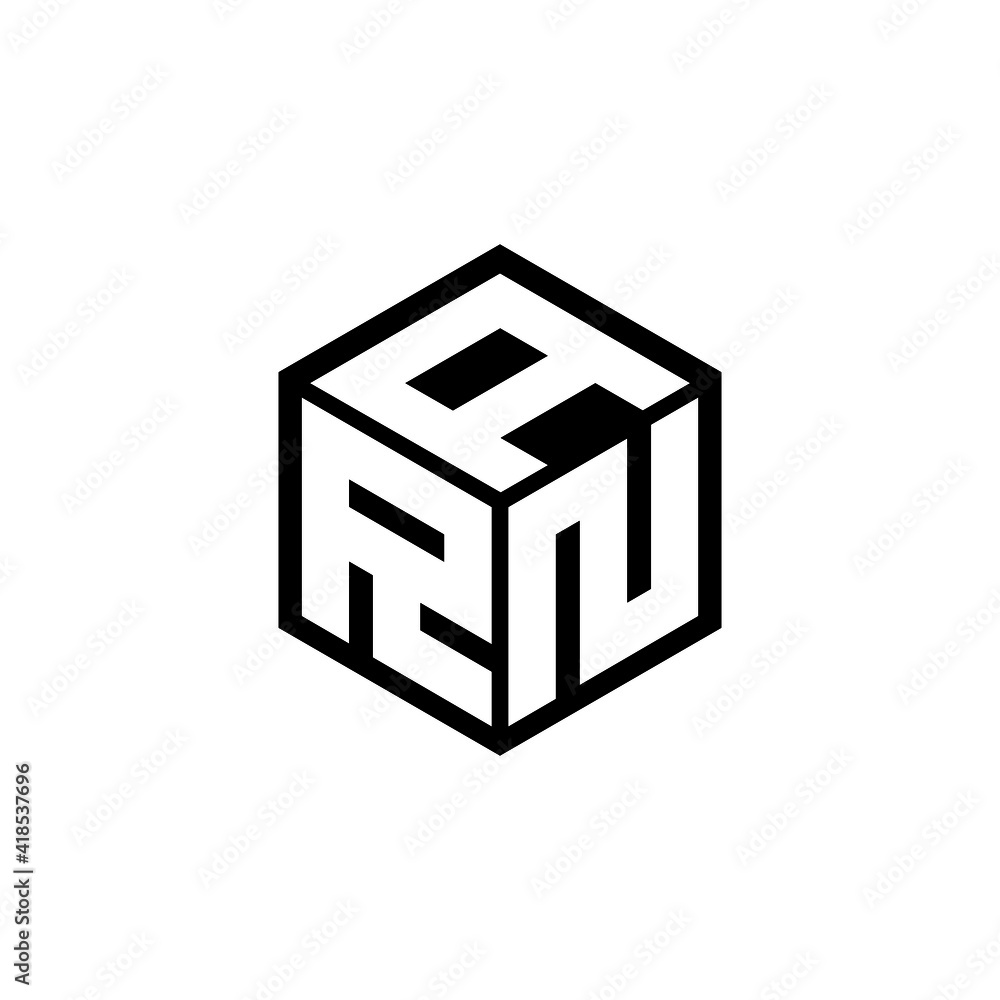 RNA letter logo design with white background in illustrator, cube logo ...