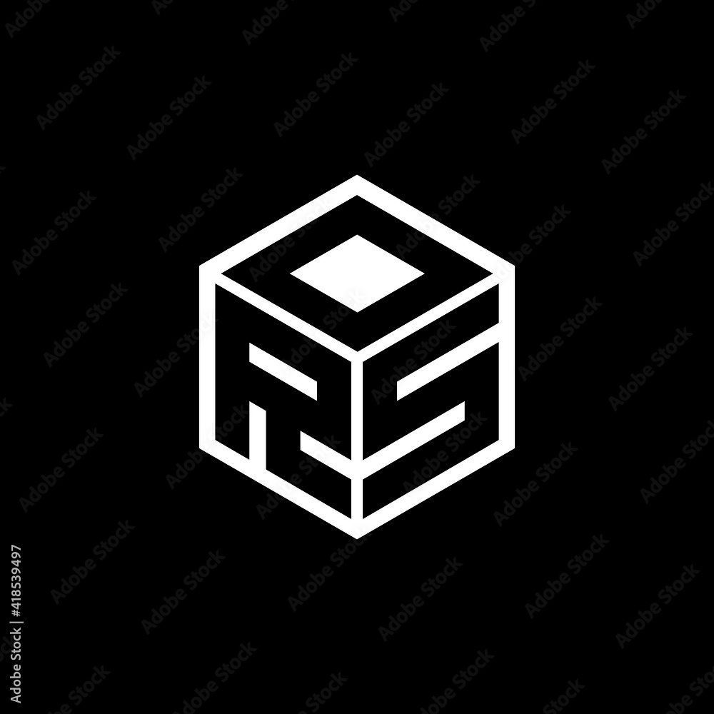 RSO letter logo design with black background in illustrator, cube logo ...