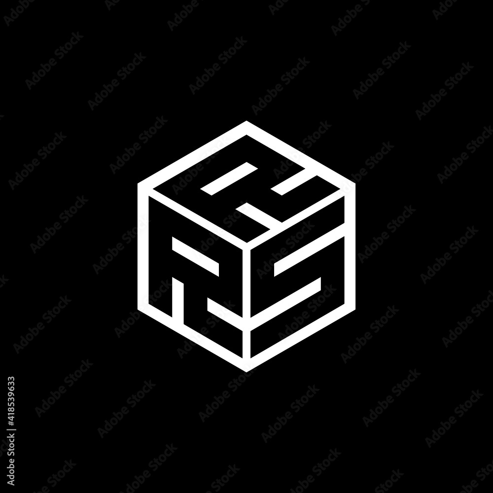 RSR letter logo design with black background in illustrator, cube logo ...