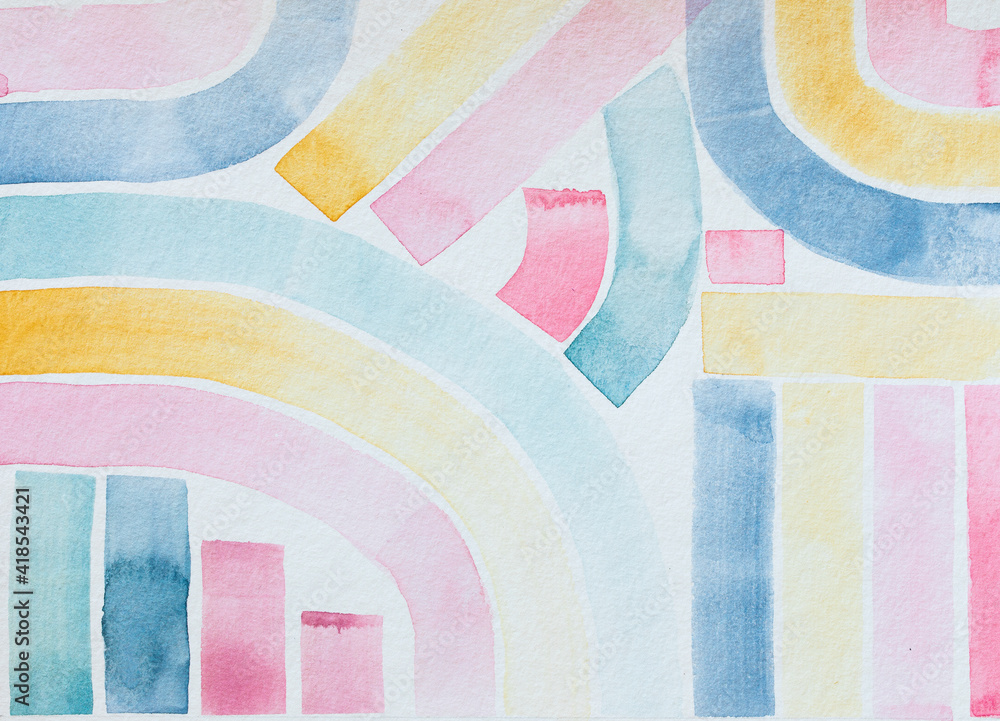 Artwork Watercolor Abstract Pastel Lines Stock Photo | Adobe Stock