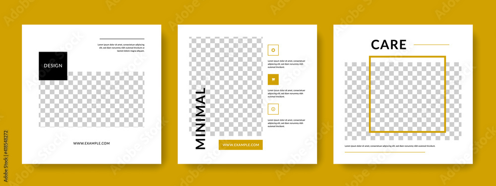 minimal editable social media layouts with place for photos, business ...