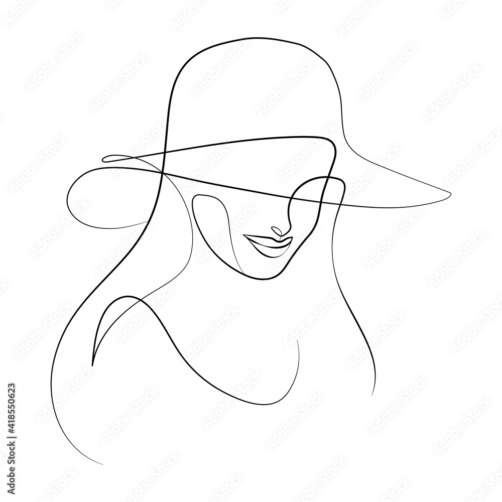 Vector Illustration of Beautiful Female Line Art Drawing. Good for ...