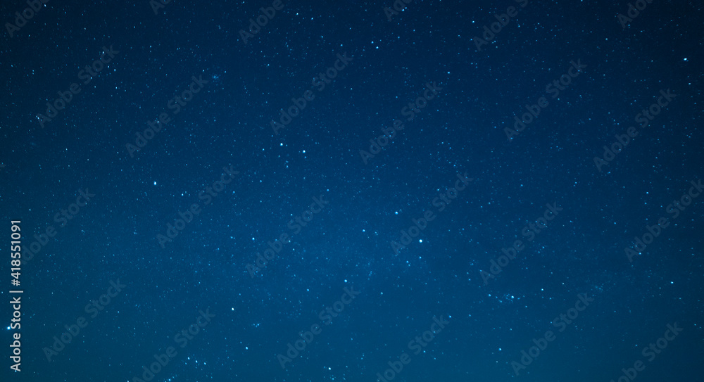 Beautiful blue starry sky. Night photography, astronomical background ...