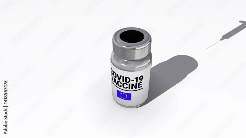 Seamless looping 3D animation of the covid-19 vaccine injection of a ...