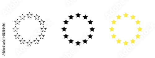Star rating concept. Stars set. Stars in circle icons. Circle shape of ...