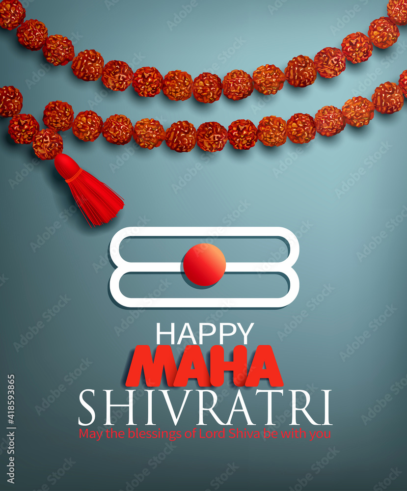 Vecteur Stock Greeting card with rudraksha and Shiva tilak (tripundra ...