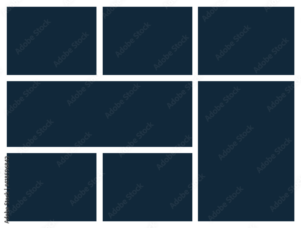 Photo collage mosaic grid template board picture frame. Border collage ...