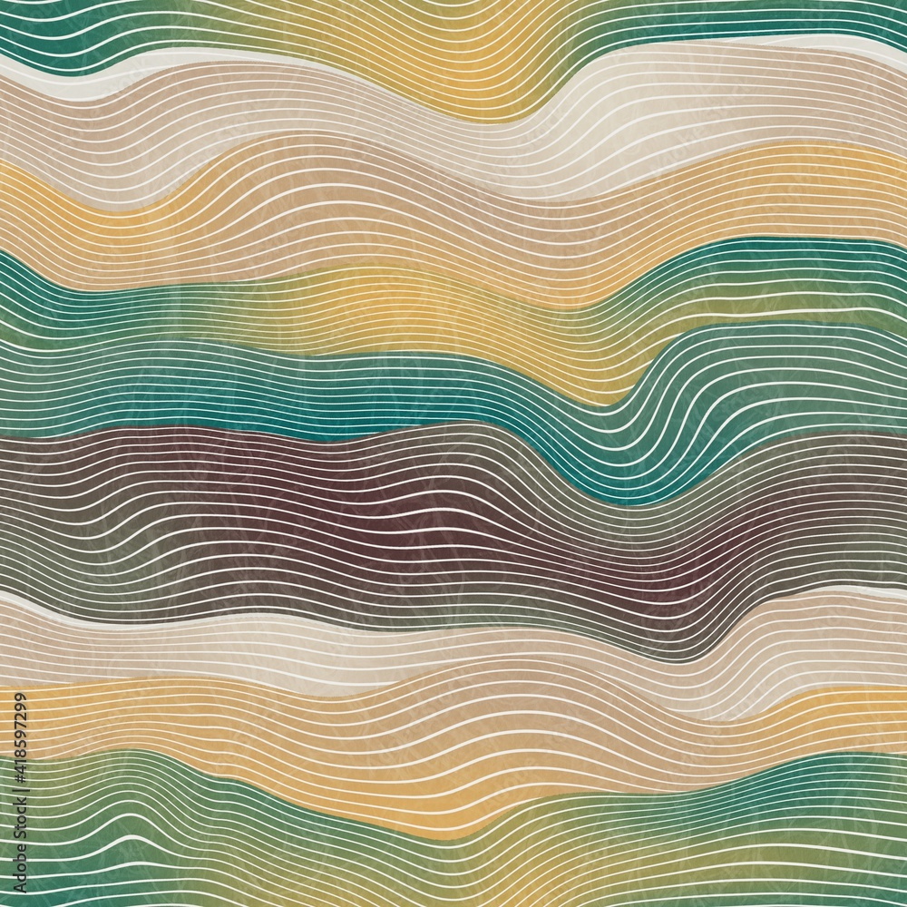 Seamless natural landscape hill pattern for print. Horizontal line ...