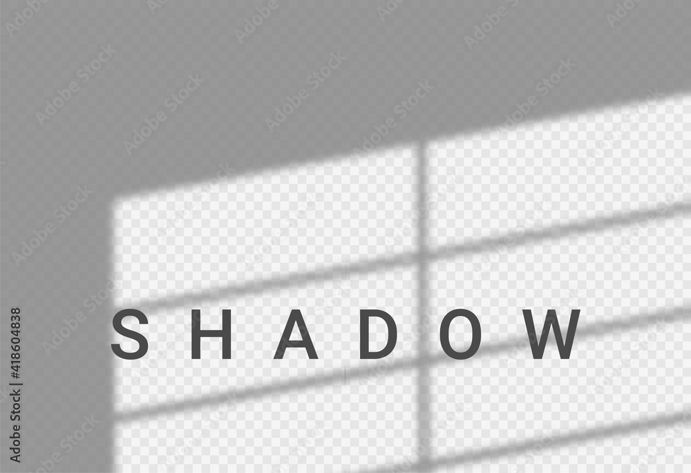 Shadow light overlay window wall scene mockup. Shadow transparent ...