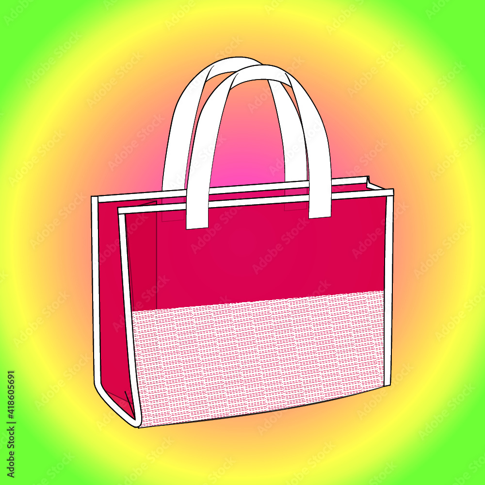 Customizable Fashion Hand Bag Vector Illustration, Summer Bag Outline ...