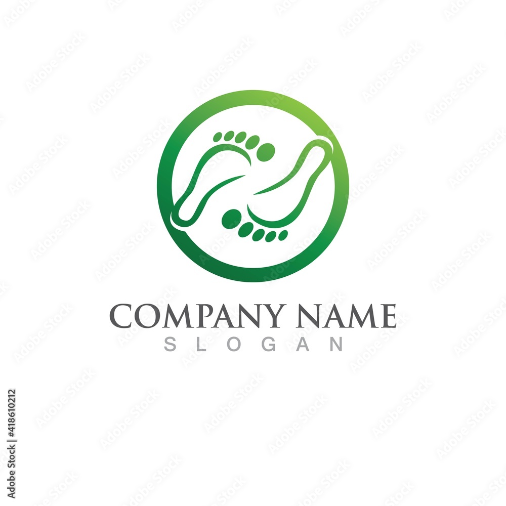 Foot print logo and symbol vector image Stock Vector | Adobe Stock