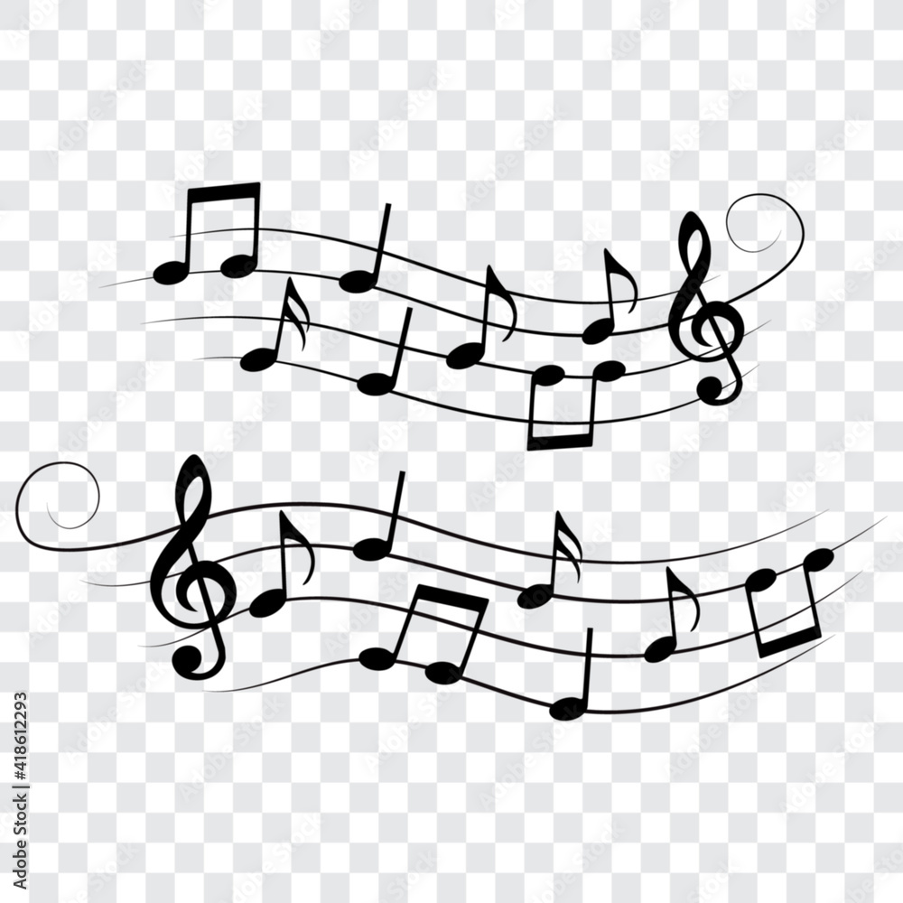 Wavy Music Staff Clipart