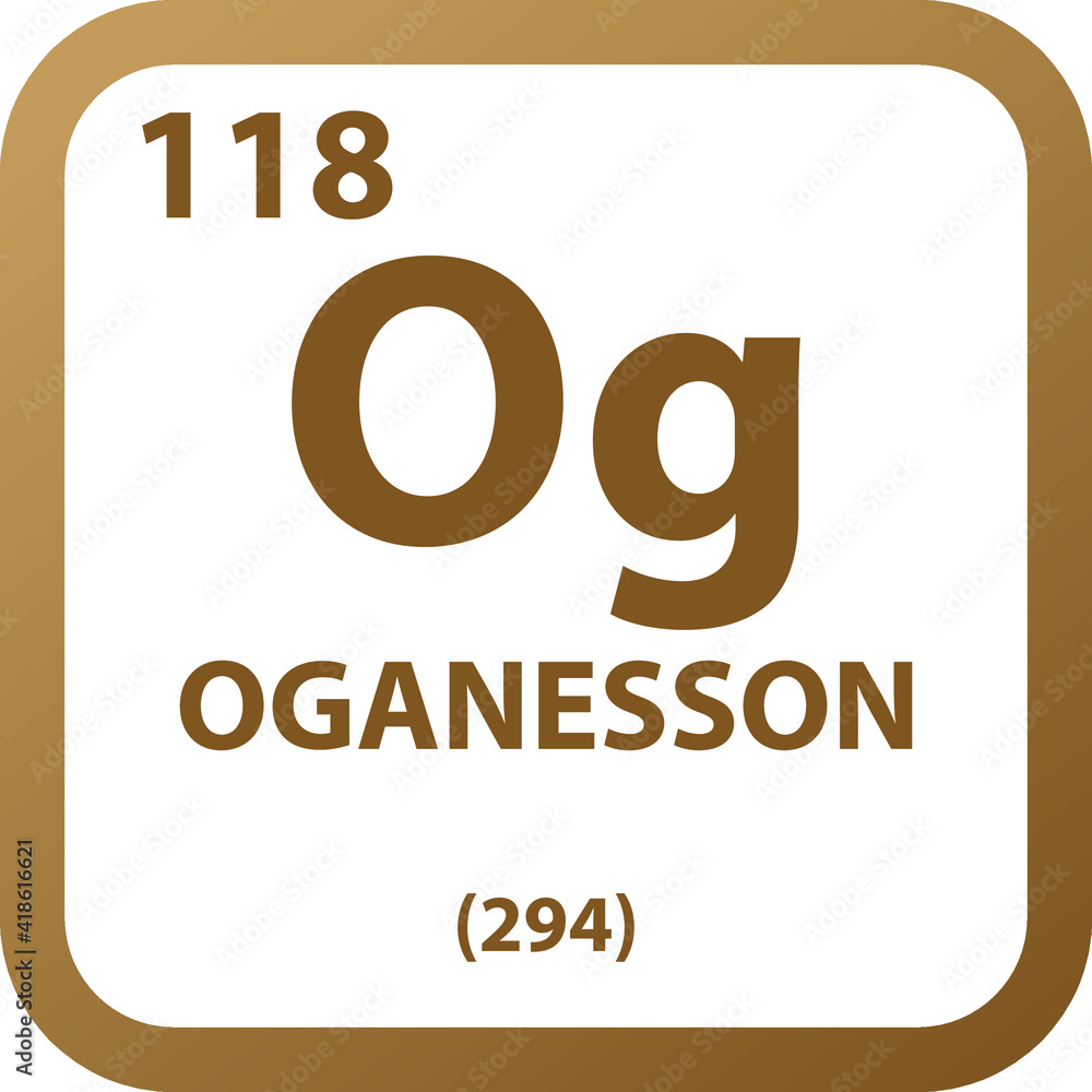Oganesson Og Chemical Element vector illustration diagram, with atomic ...