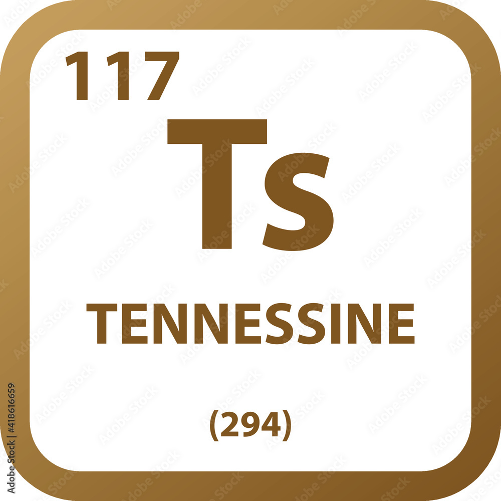 Tennessine Ts Chemical Element vector illustration diagram, with atomic ...