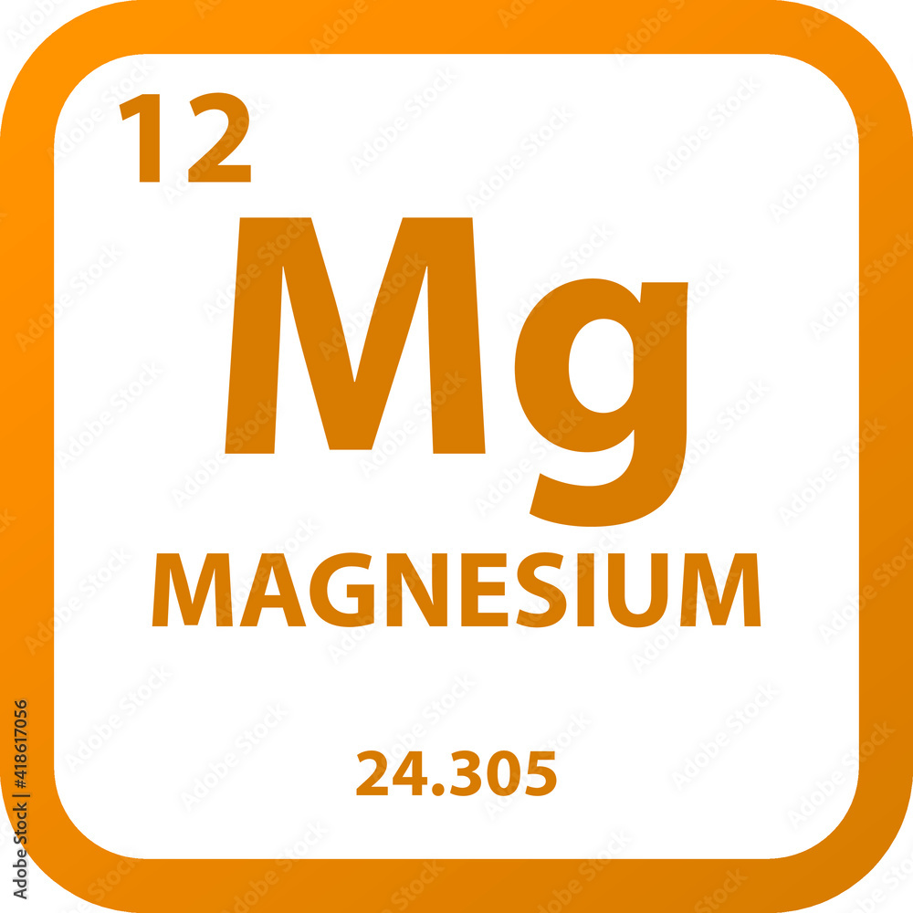 Magnesium Mg Alkaline earth metal Chemical Element vector illustration ...