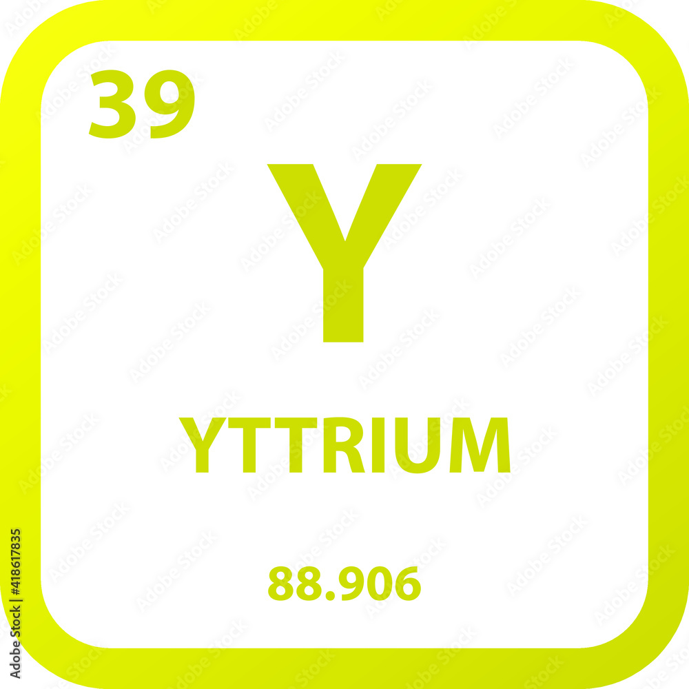Grafika wektorowa Stock: Yttrium Y Transition metal Chemical Element ...